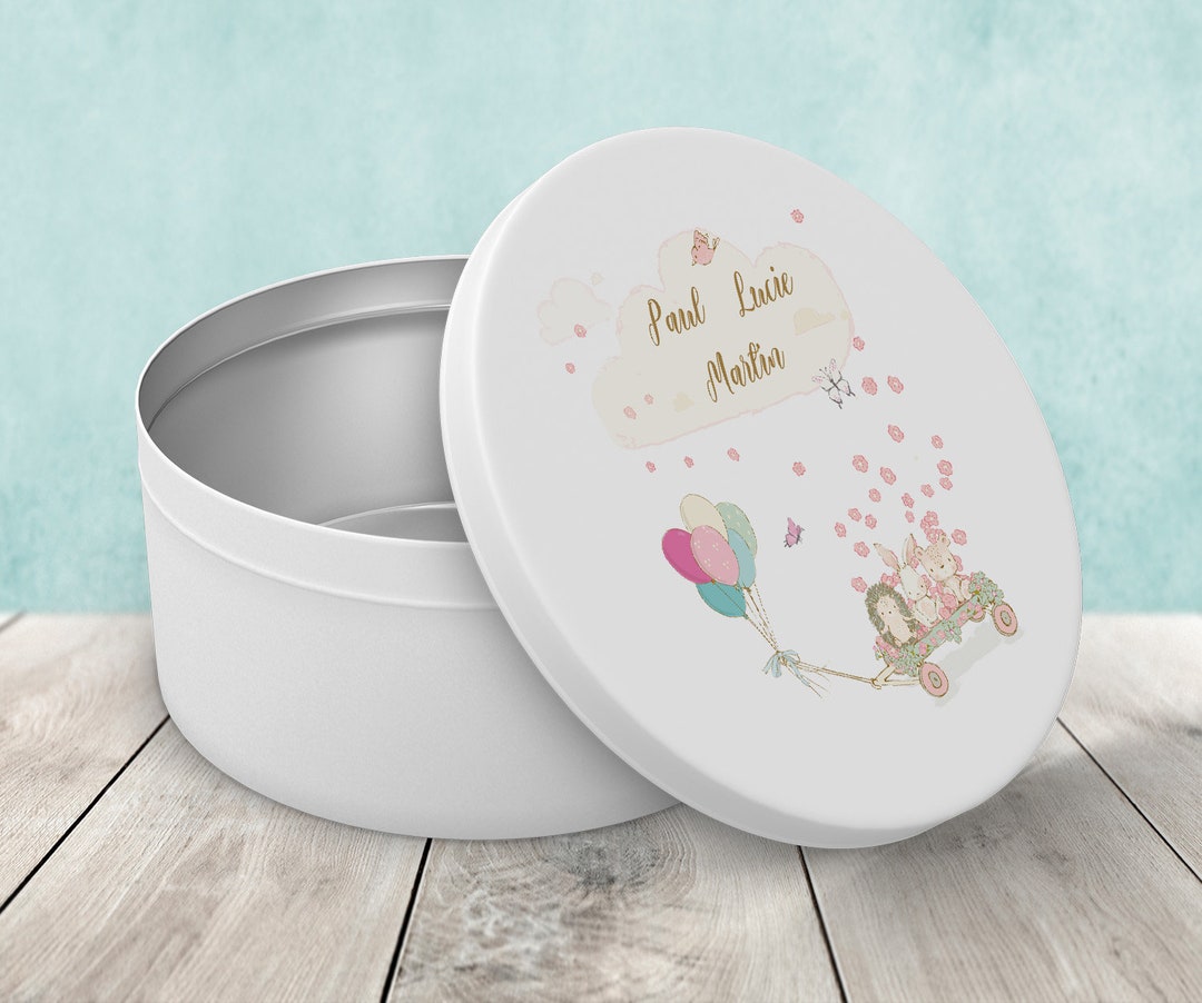 SB39 Round Box Small Custom Metal Trailer, Customizable Cookie Box ...