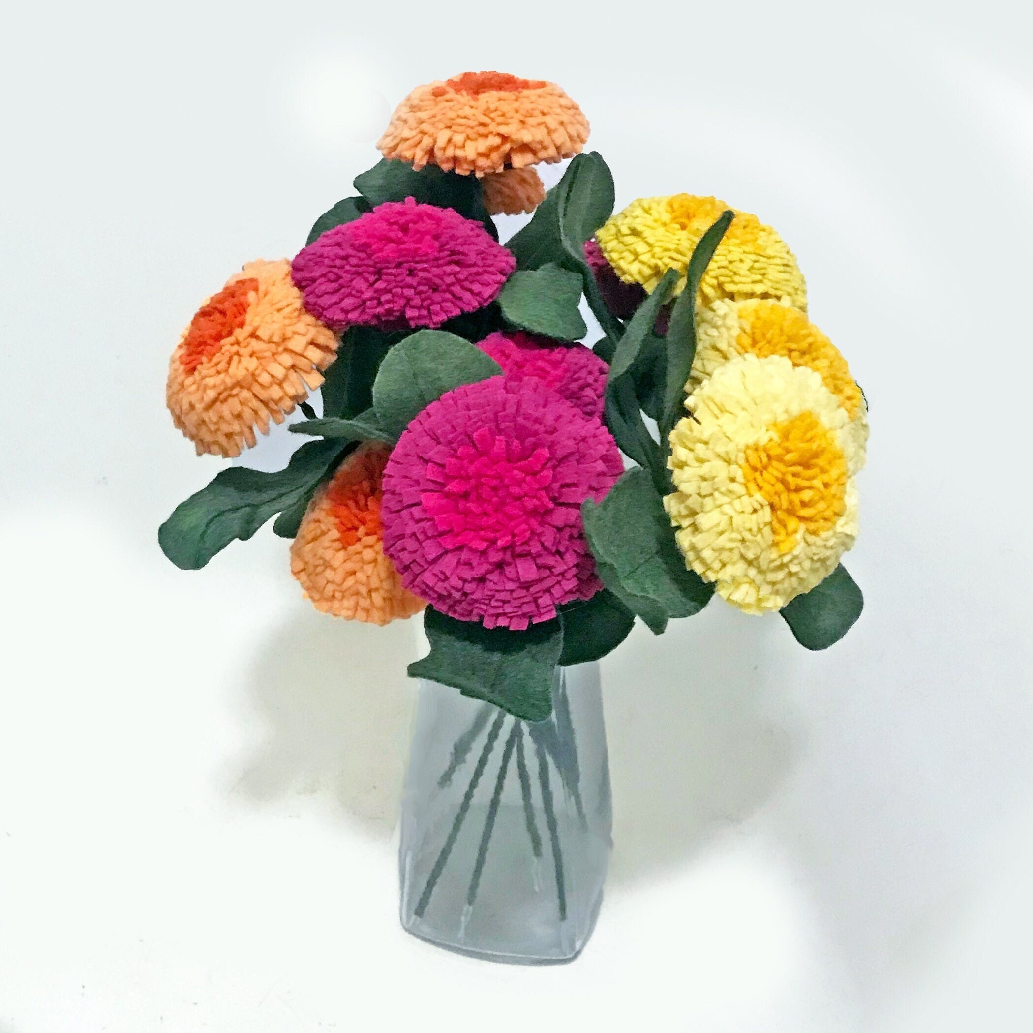 Giant Fall Mums Felt Flowers in Fuchsia Yellow or Orange for - Etsy