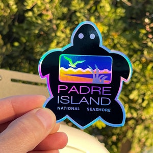 Padre Island Holographic Sticker - Etsy