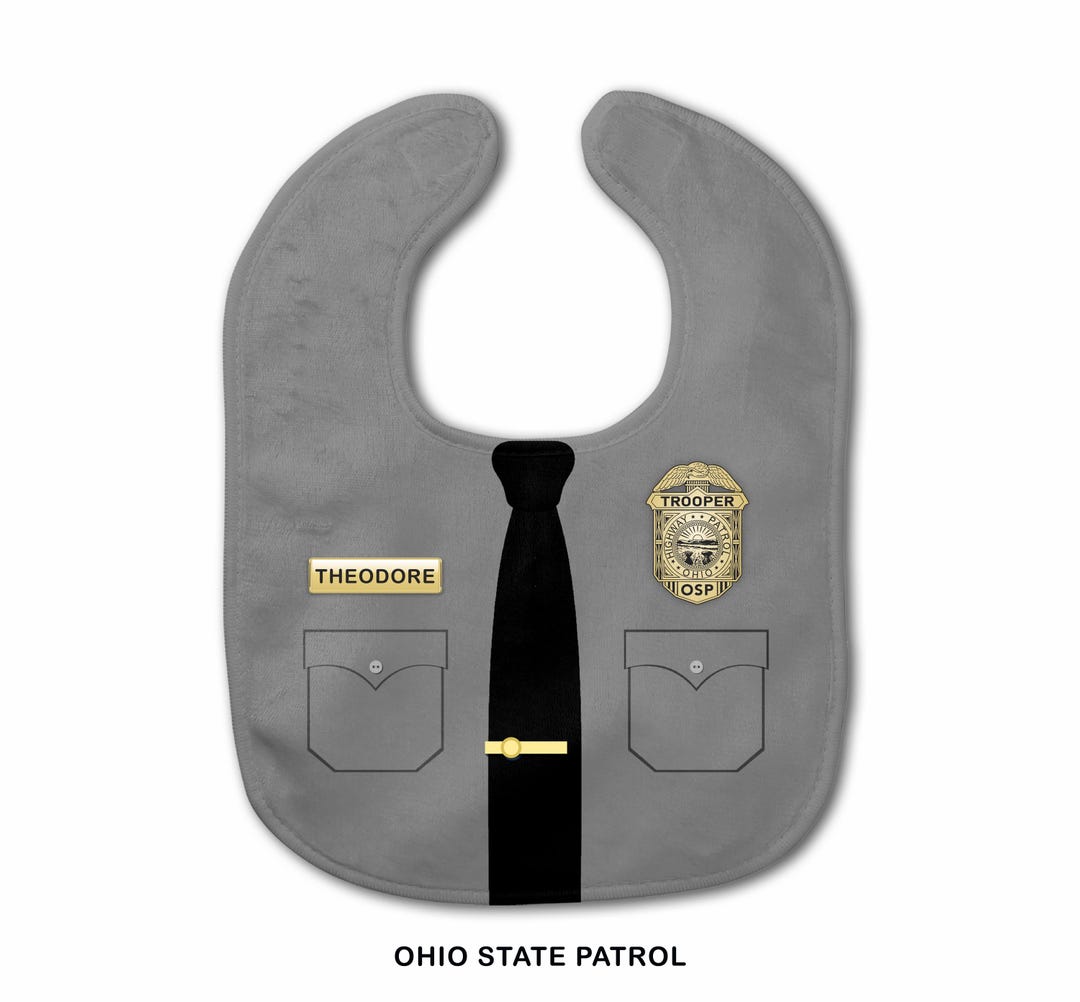 Ohio State Patrol Baby Bib Personalized | Troooper Custom Name Badge ...