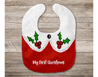 Christmas Baby Bib / Santa Bib / First Christmas Bib / 1st - Etsy