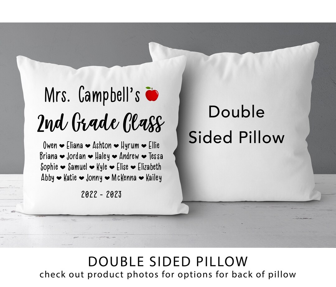 Teacher Appreciation Pillow Personalized Class Students Names Grade ...