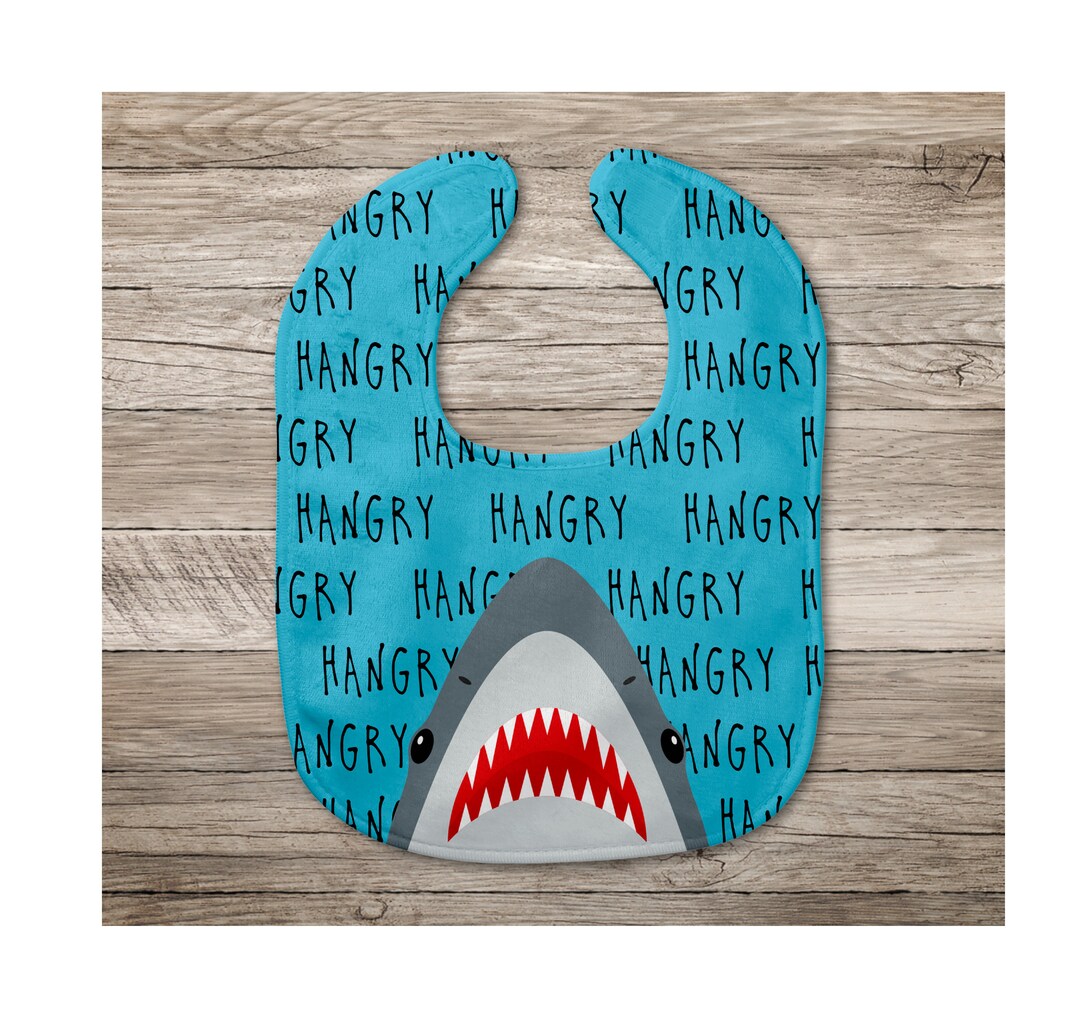 Hangry Shark Bib | Hangry Baby Bib | Boy or Girl Baby Gift | Baby ...
