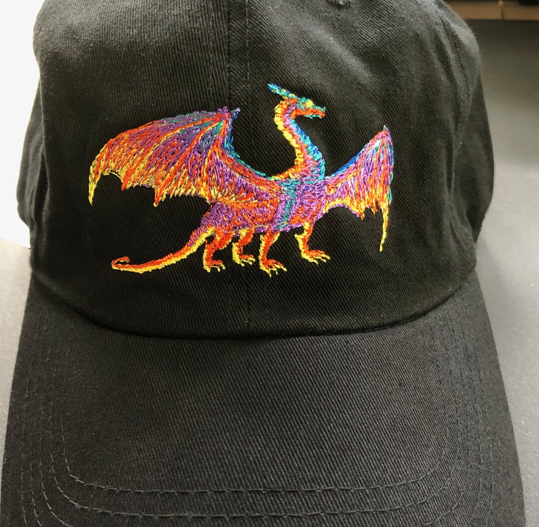 Rainbow Dragon Embroidered Twill Ball Cap. Your Choice of Colors. - Etsy