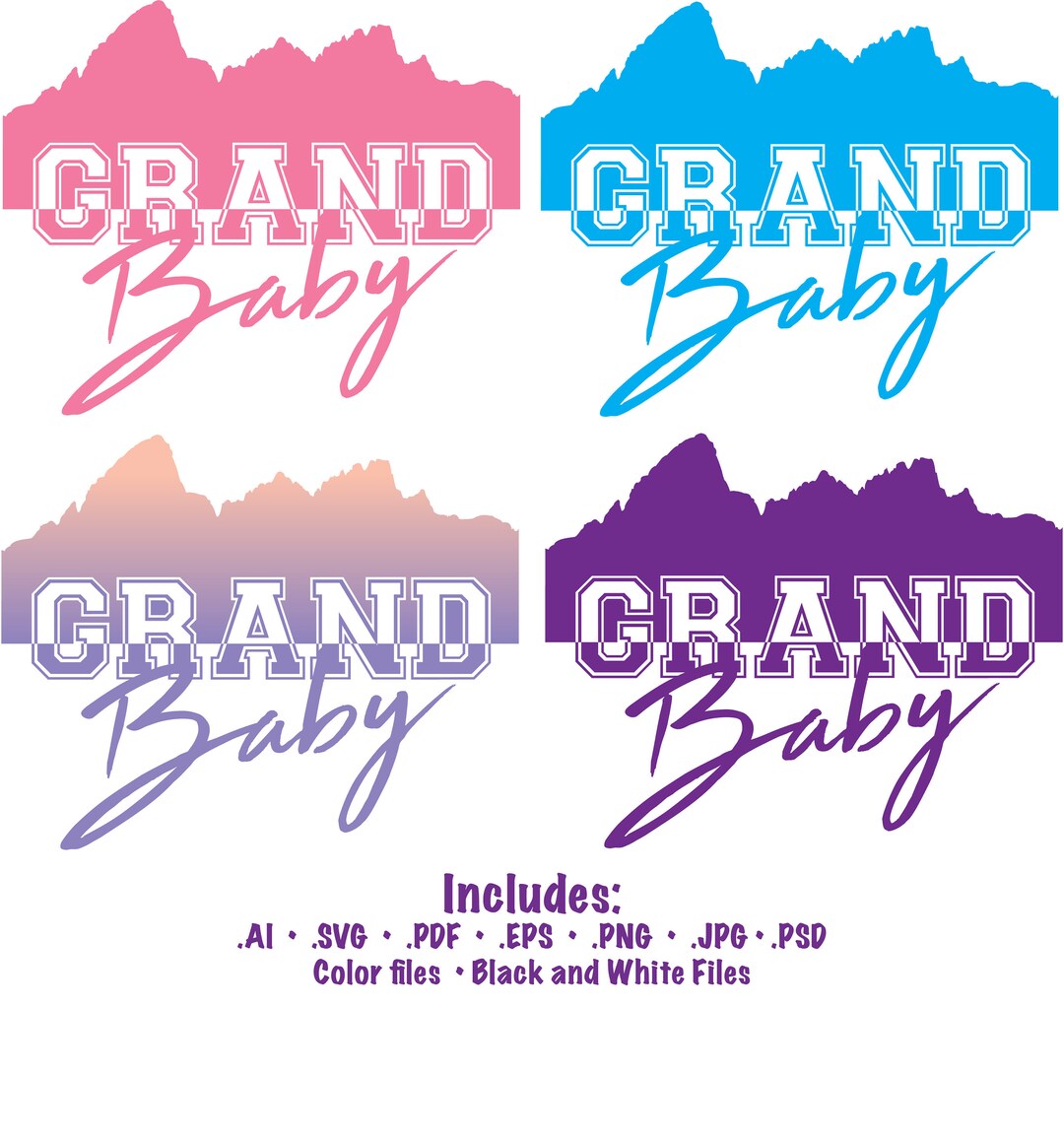 Grand Tetons - Grand Baby Art Files, Vector, .svg and .jpg for Cutter ...