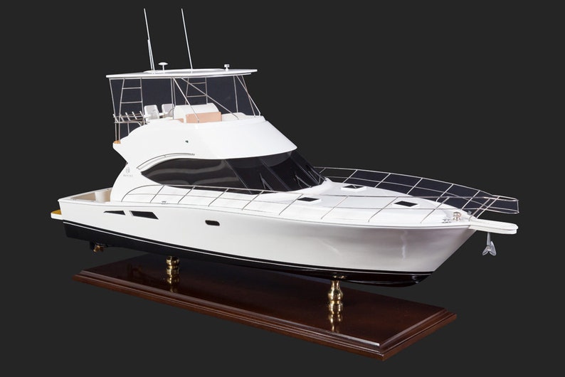 Riviera Open Flybridge Modern Yacht Model - Wooden Boat Model, Super ...