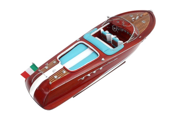 Riva Aquarama blue/white Model Boat RC Ready Handcrafted | Etsy