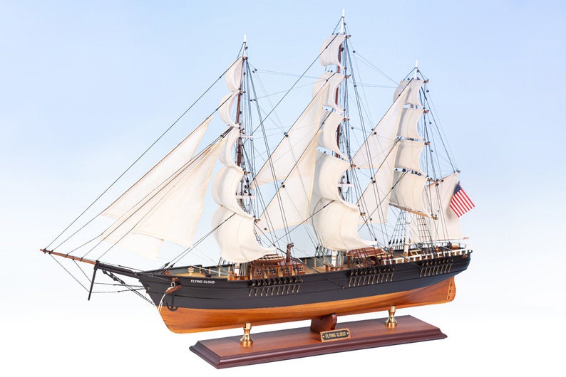 Flying Cloud Clipper Ship Model 35.4" - American Clipper Ship - Wooden ...