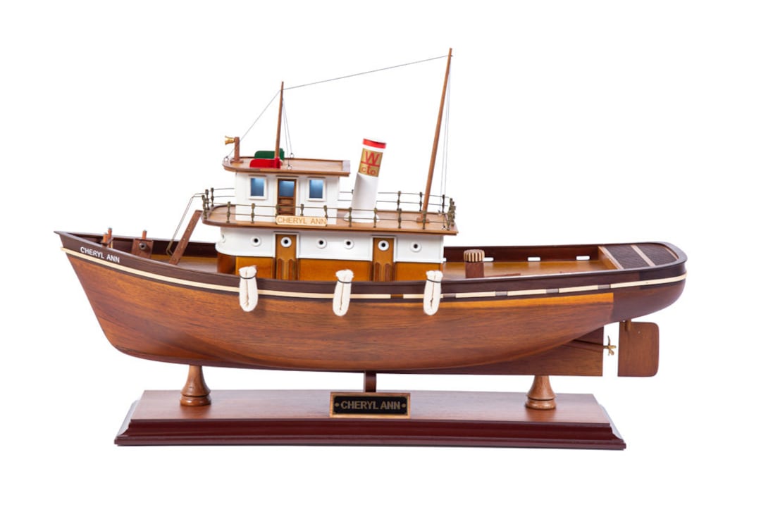 Tugboat Cheryl Ann Model 53cm- Handcrafted Wooden Boat Model, TV Series ...