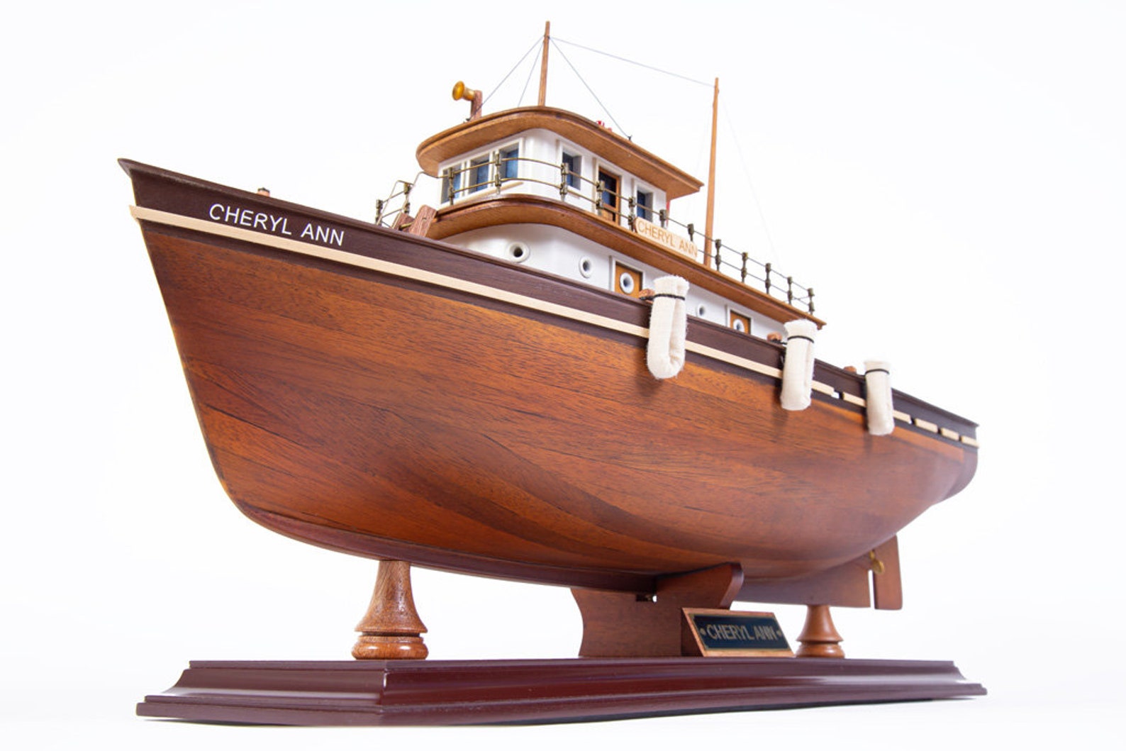 Tugboat Cheryl Ann Model 53cm- Handcrafted Wooden Boat Model, TV Series ...