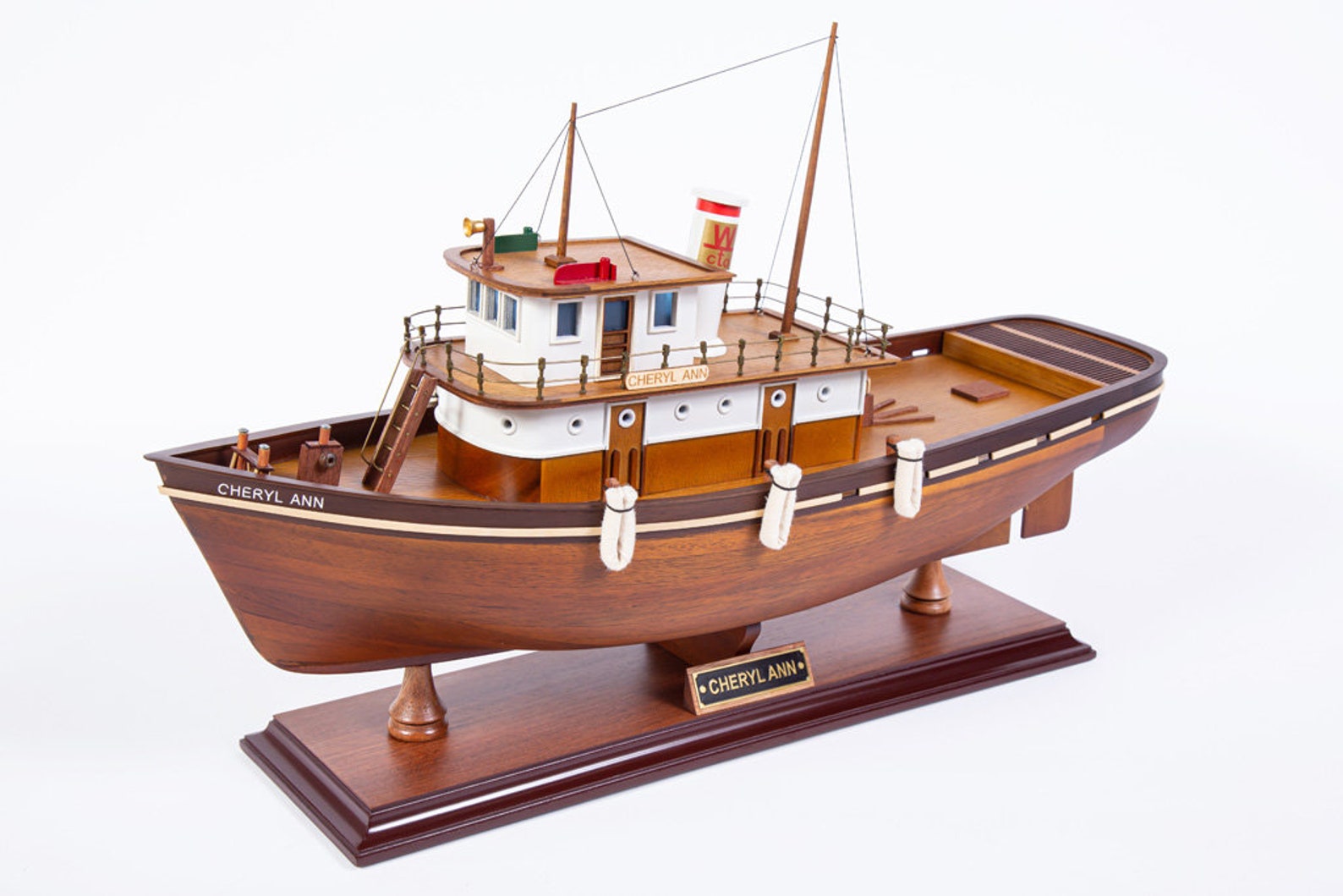 Tugboat Cheryl Ann Model 53cm- Handcrafted Wooden Boat Model, TV Series ...