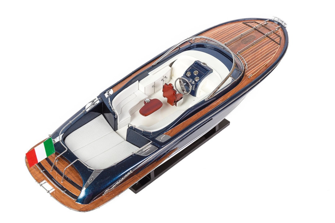 Rivarama (blue) Model Speed Boat 70cm (27.5")- Handcrafted Wooden Boat ...