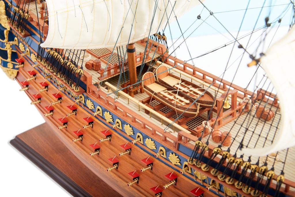 Soleil Royal 1669 Holzschiffsmodell 88 cm, Französische Marine ...