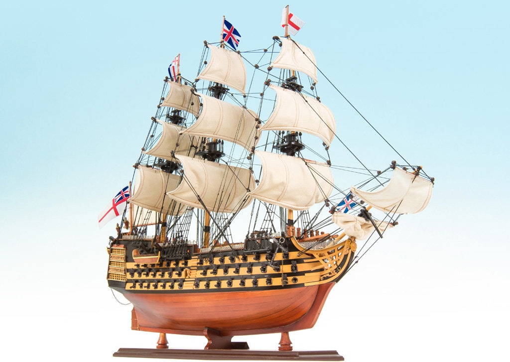 HMS Victory 1765 PAINTED Model Tall Ship Boat Replica 75cm - Etsy