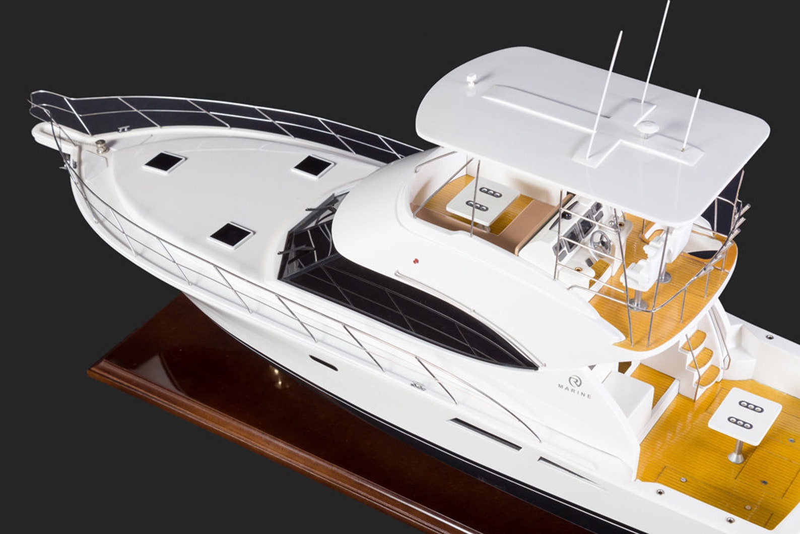 Riviera Open Flybridge Modern Yacht Model - Wooden Boat Model, Super ...