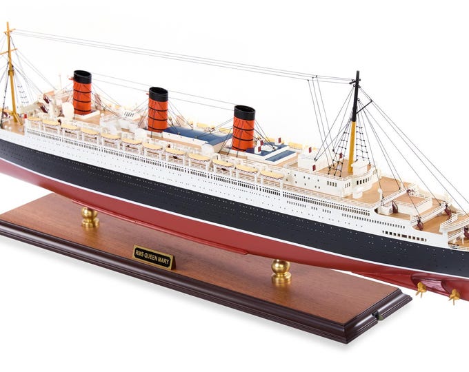 RMS Queen Mary 2 Ship Model 100cm - RMS Queen Mary 2 Wooden Ship Model ...