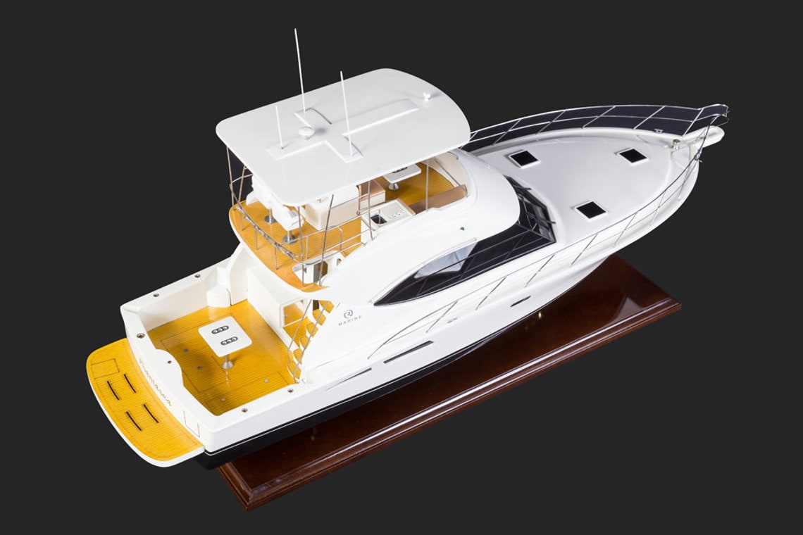 Riviera Open Flybridge Modern Yacht Model - Wooden Boat Model, Super ...