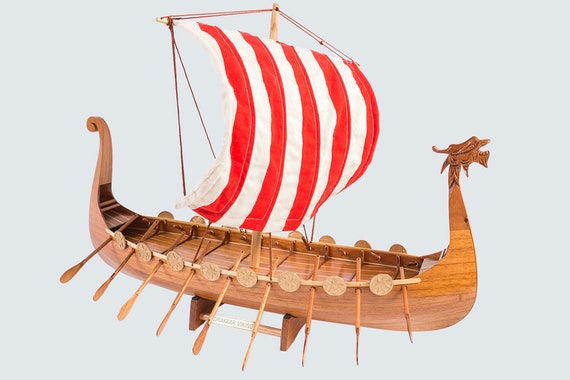 Drakkar Viking Handcrafted Wooden Model Boat Ship 60cm Great - Etsy