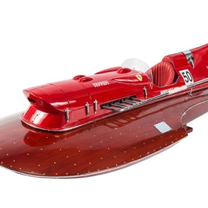Ferrari Arno XI Hydroplane Model Speed Boat 50cm (19.7")- Handcrafted ...
