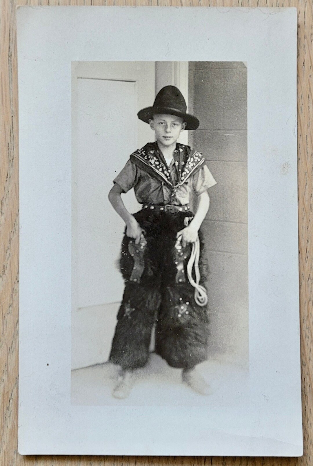 Rppcboy Cowboy Outfit Wooly Chaps Hat Play Pistols Lariatphoto Postcard ...