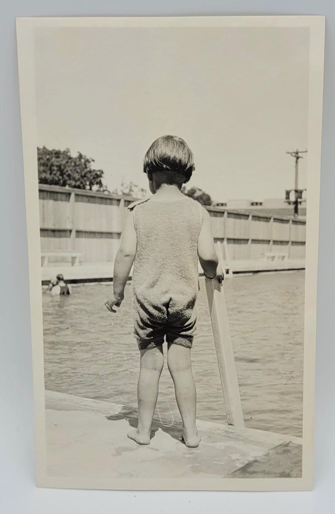 Wedgie Child Back View ~vintage Photo~woolen Swim Suit Back View ...