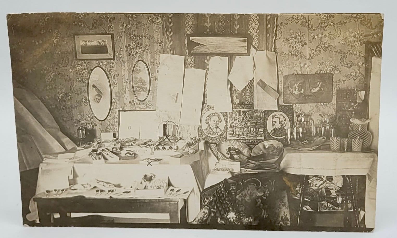 Edna's Wedding Presents~rppc~house Interior Gifts Displayed~1910~photo ...