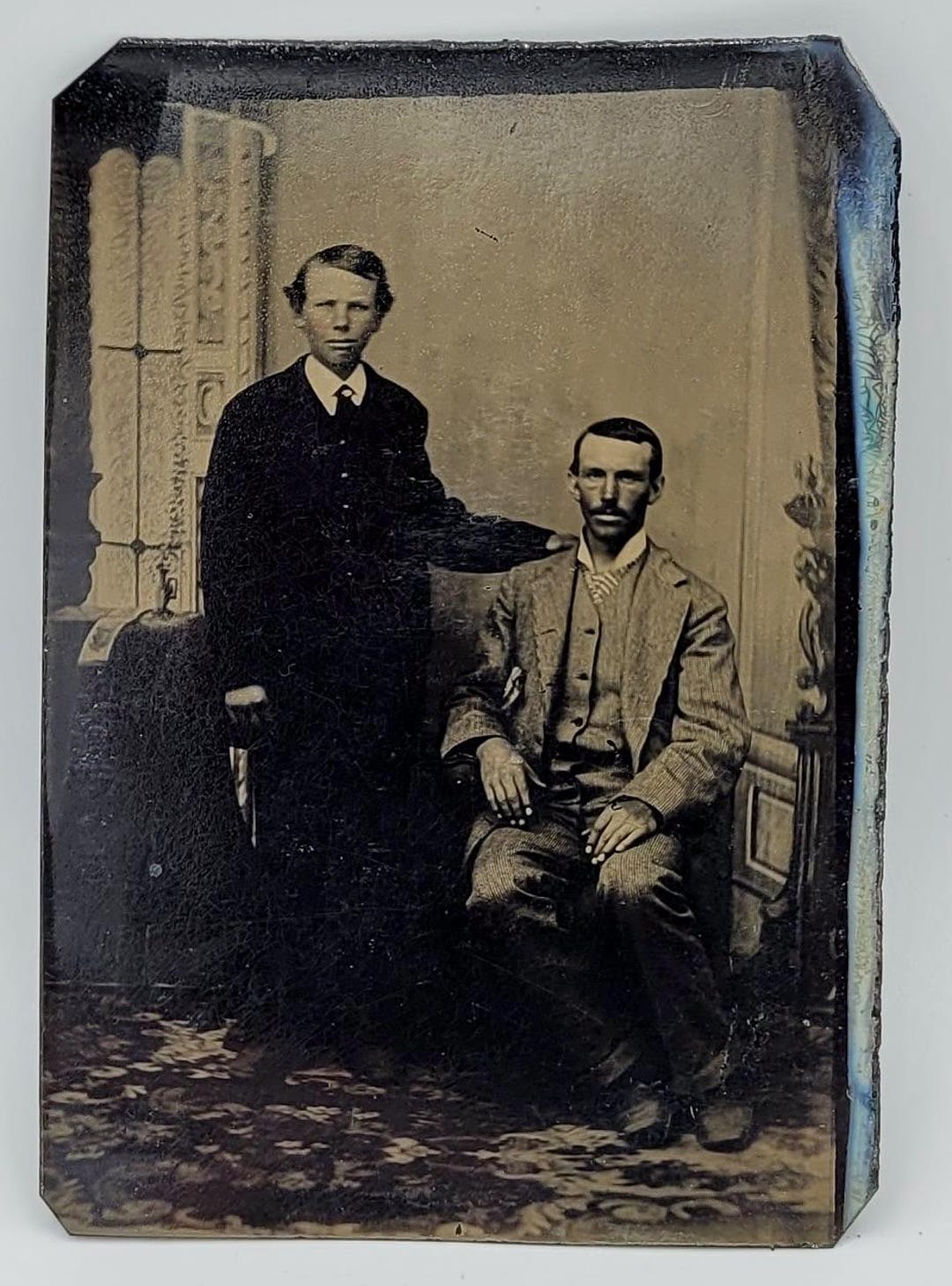 Tintype Photo~likely Father & Son~"window Backdrop - Etsy