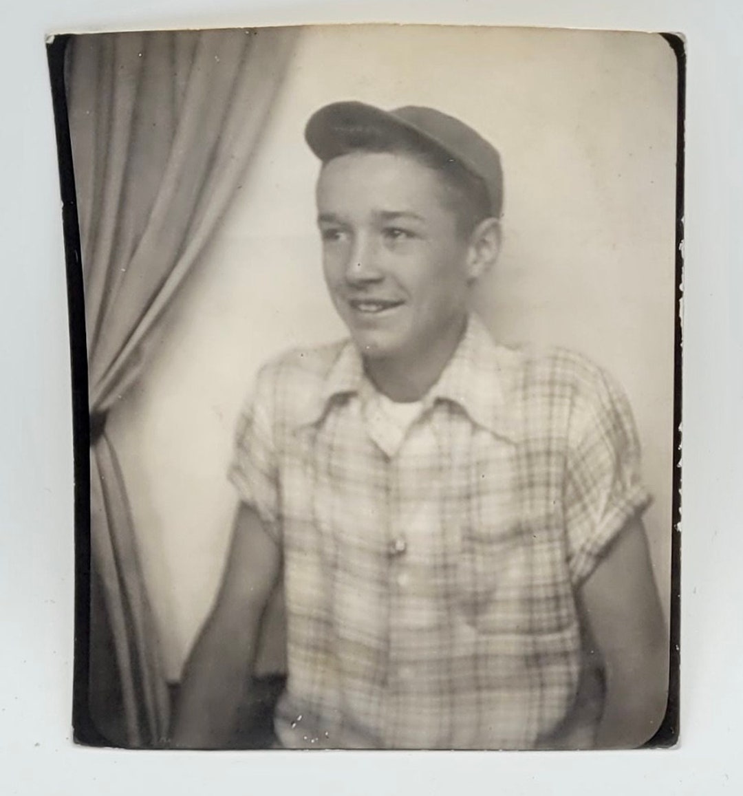 Rolled up Sleeves~vintage Enlarged Photo Booth Pic~bobby Oakes Wearing ...