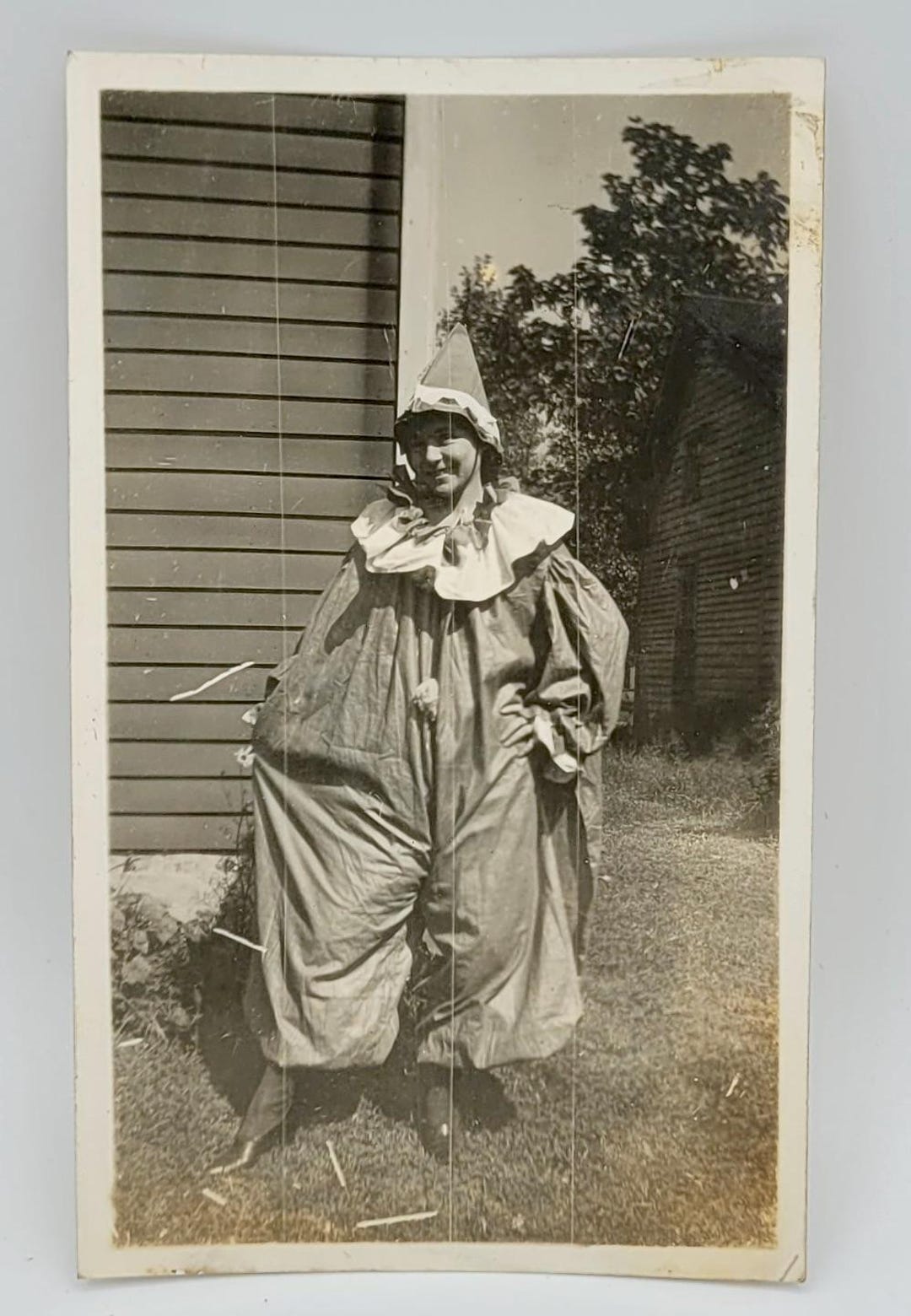 Older Girl Dressed as Clown~deco Era Photo~great Clown Costume - Etsy