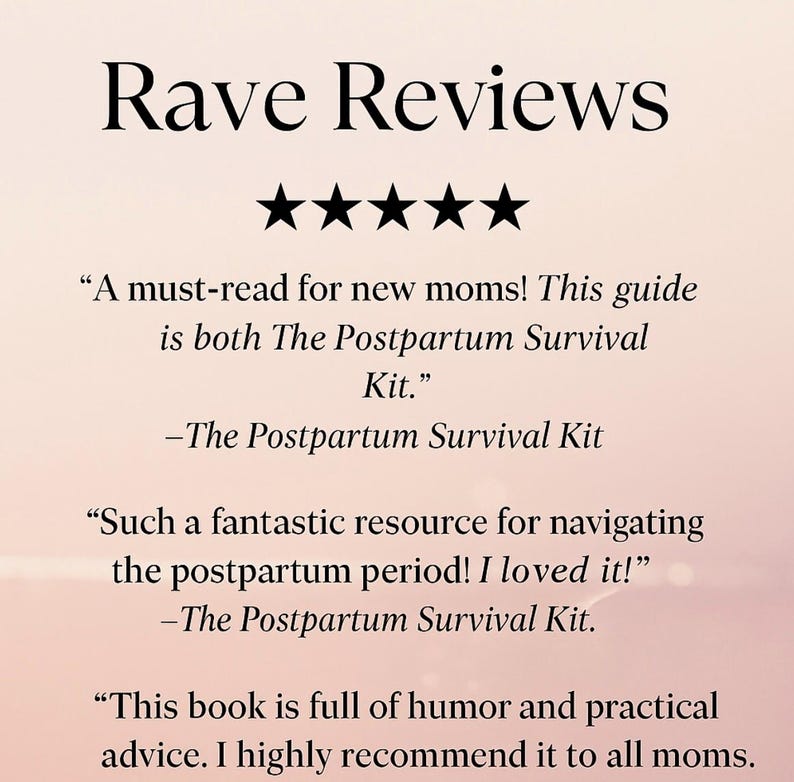 New Mom Postpartum Survival Kit: Digital Ebook + Logs (instant Download ...