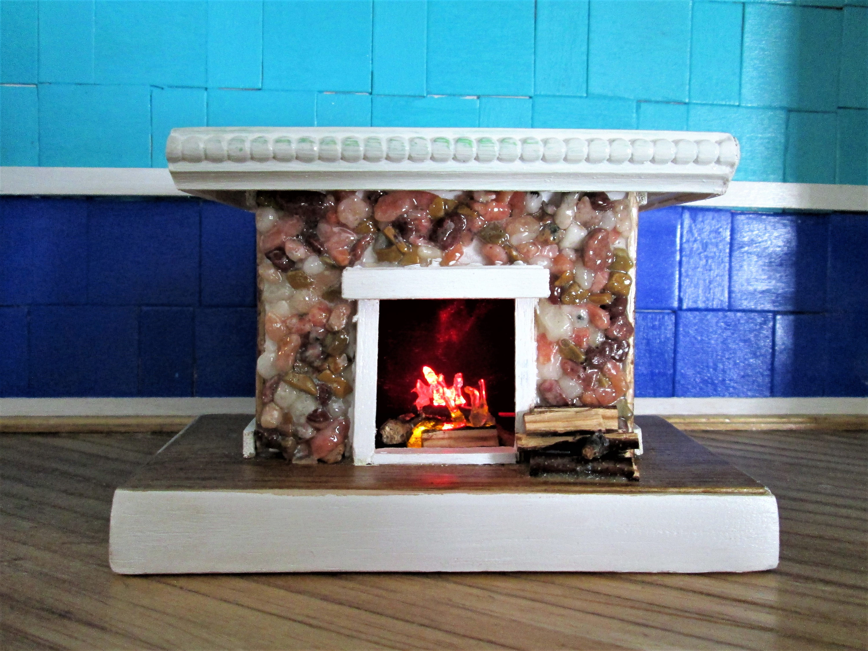 1:12 Dollhouse fireplace, stone fireplace, miniature fireplace, unique ...