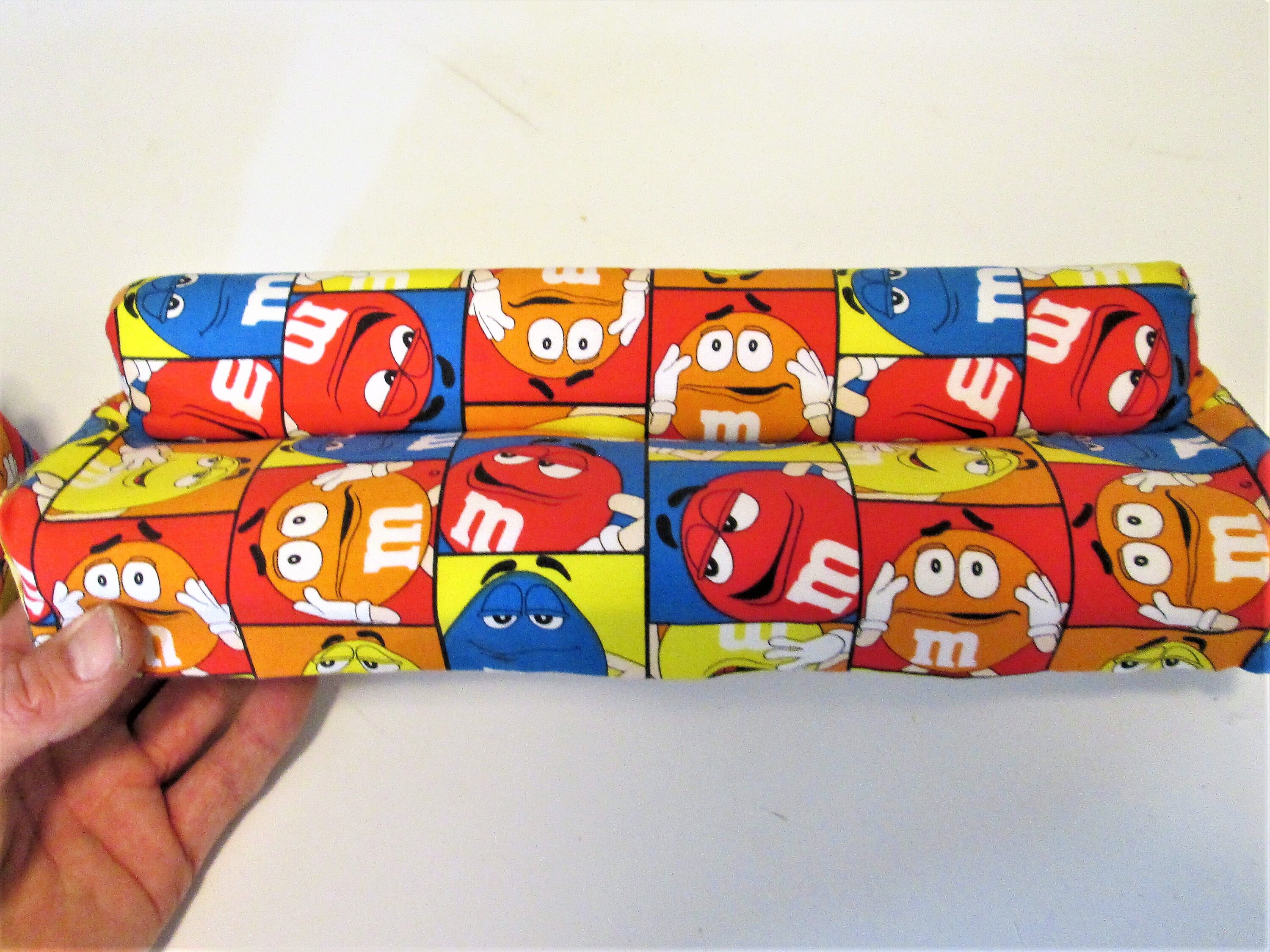 1:6 Dollhouse couches, miniature couches, M&M couch, multi color couch