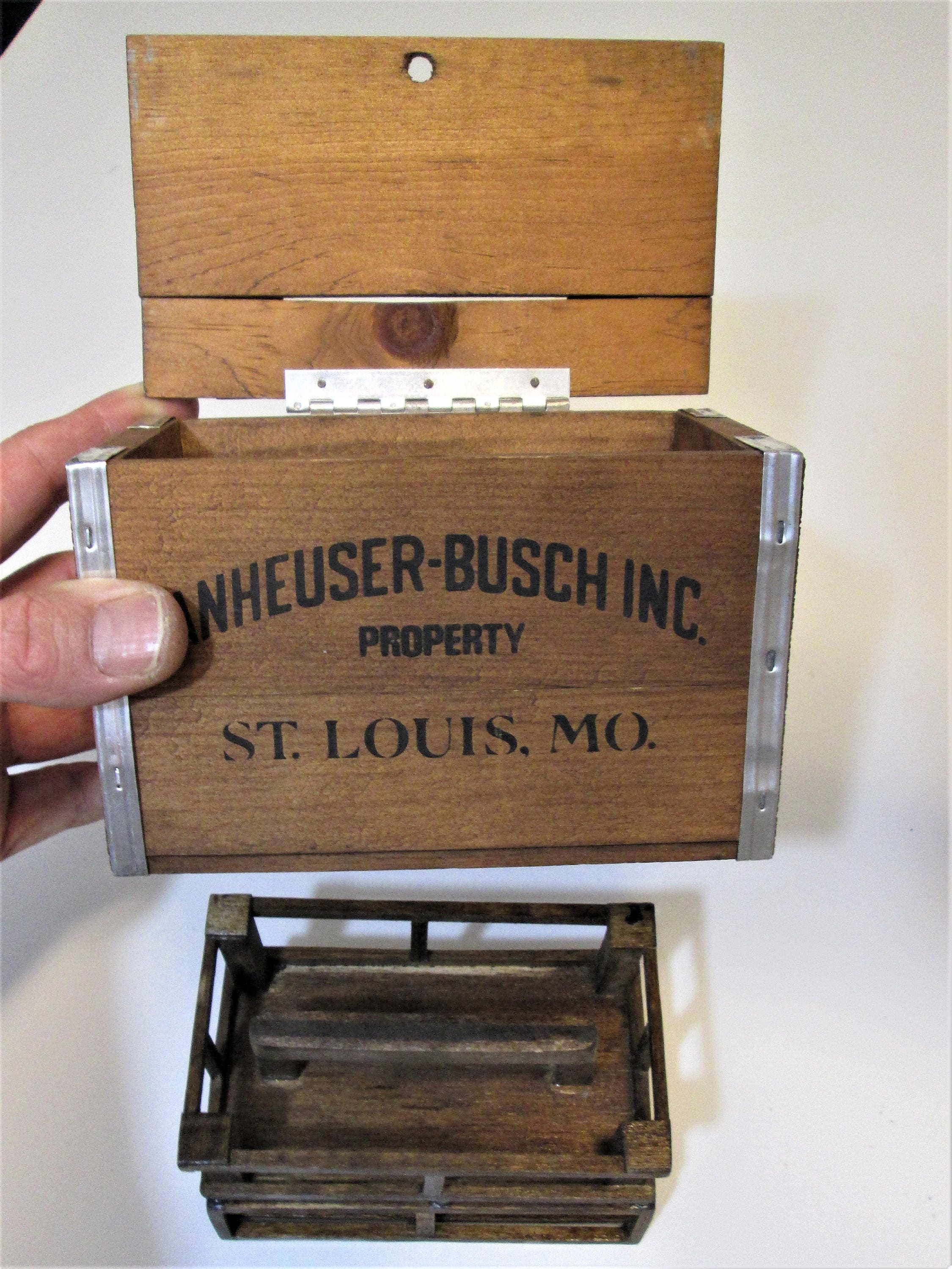 Repurposed Vintage Anheuser-Busch wooden mini crate, gem box, jewelry ...