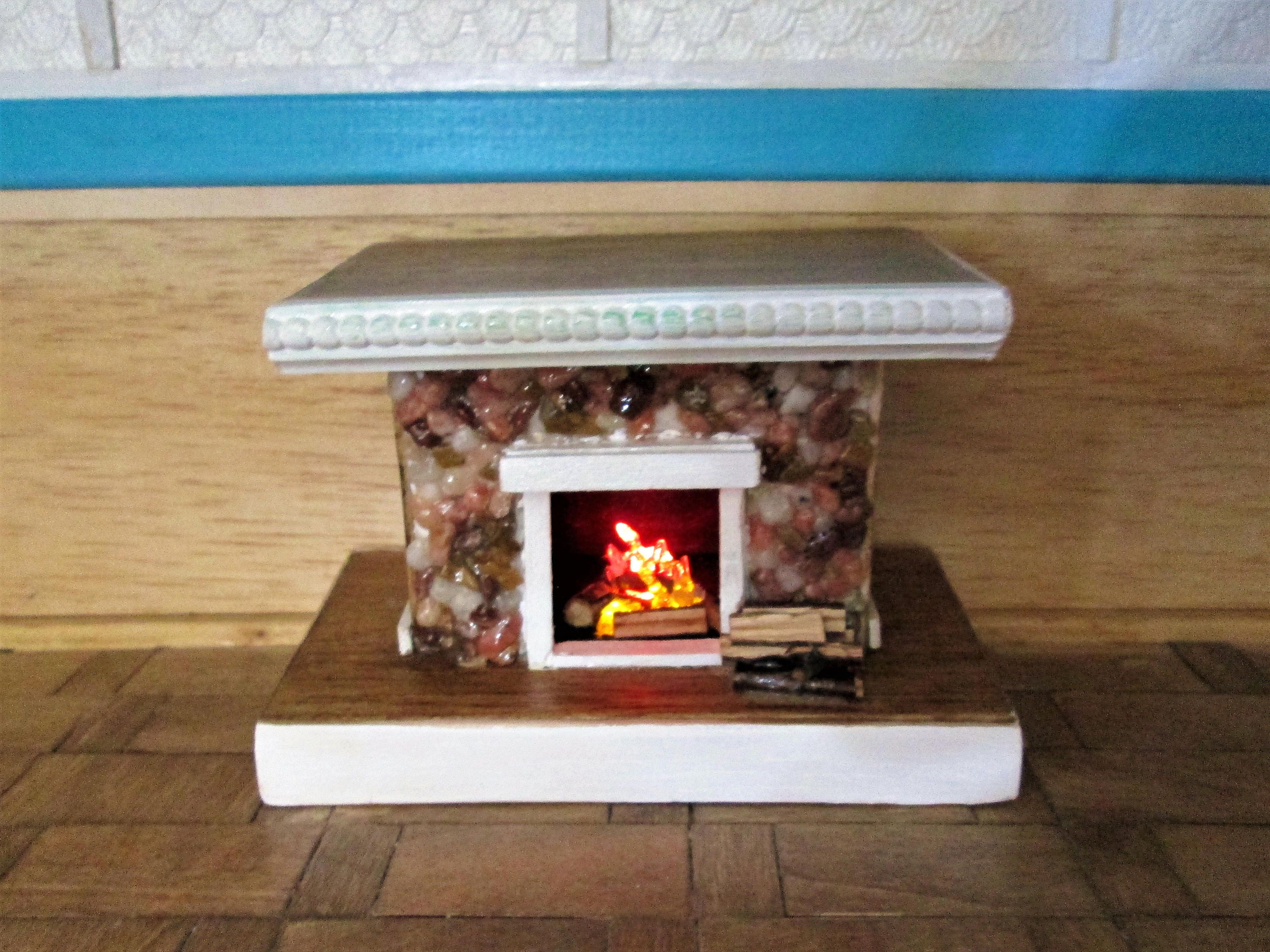 1:12 Dollhouse fireplace, stone fireplace, miniature fireplace, unique ...