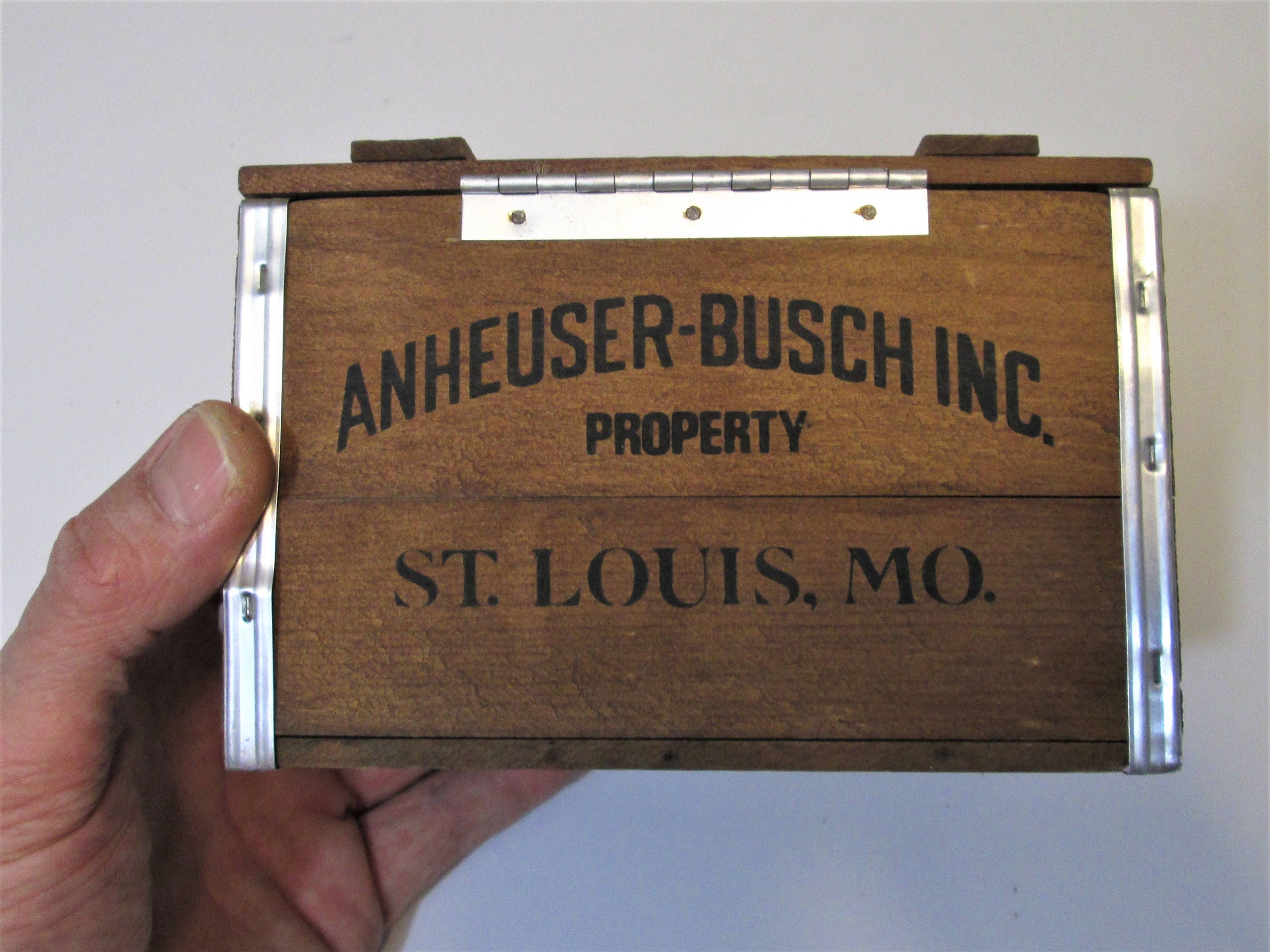 Repurposed Vintage Anheuser-Busch wooden mini crate, gem box, jewelry ...