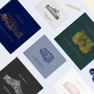 Custom Guestbook With Venue Illustration | Landscape Gold Foil ...