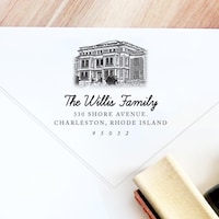 Custom House Return Address Stamp - Self Inking or Wood and Ink ...