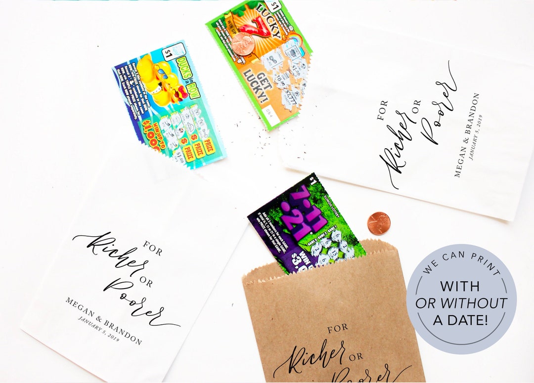 Scratch Ticket Wedding Favors, Lotto Ticket Bags, Custom Lottery Ticket ...