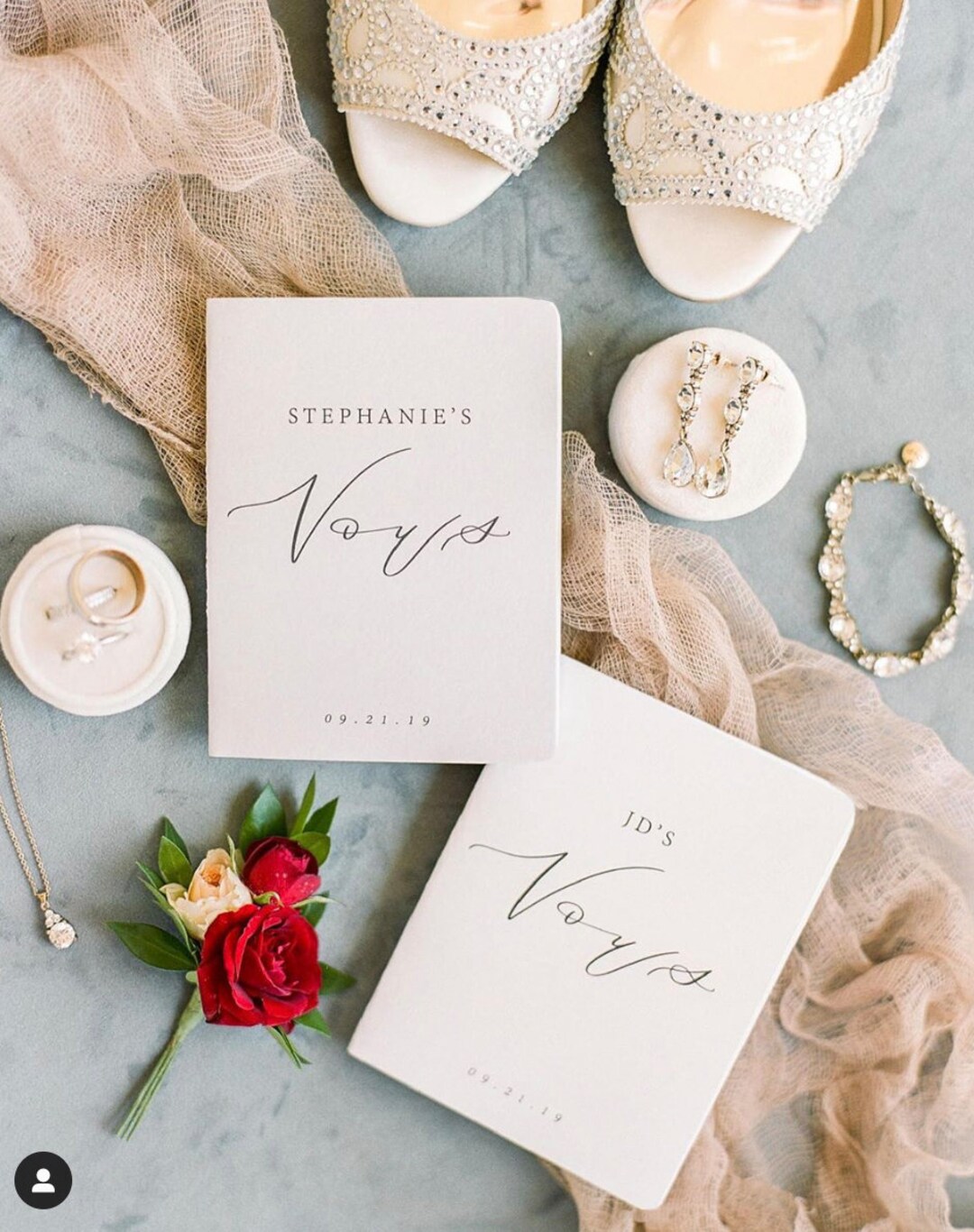Personalized Wedding Vow Books Set: His and Hers Calligraphy - Etsy