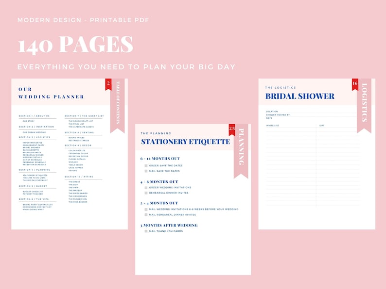 PDF Wedding Planner Printable Printable Wedding Planner - Etsy