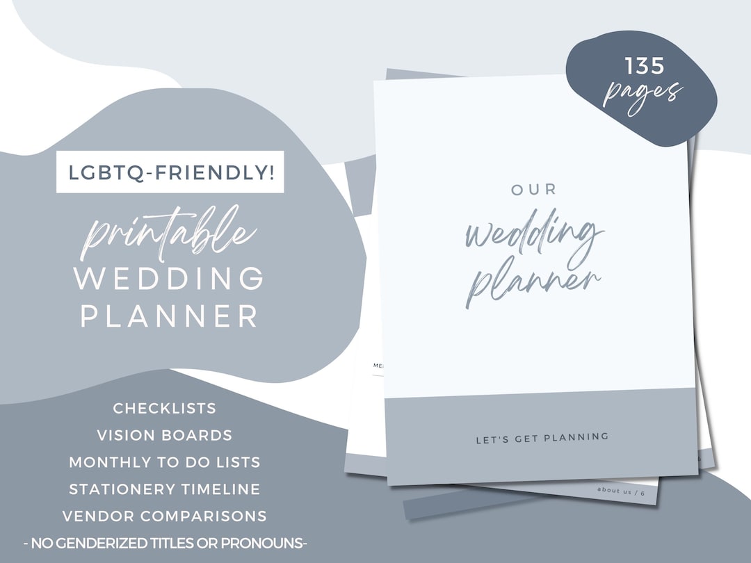 LGBTQ-FRIENDLY Wedding Planner Printable, Printable Wedding Planner ...