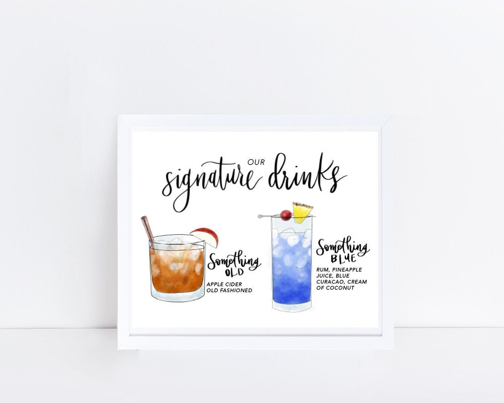Signature Drink Sign — Ivory & Sage Co