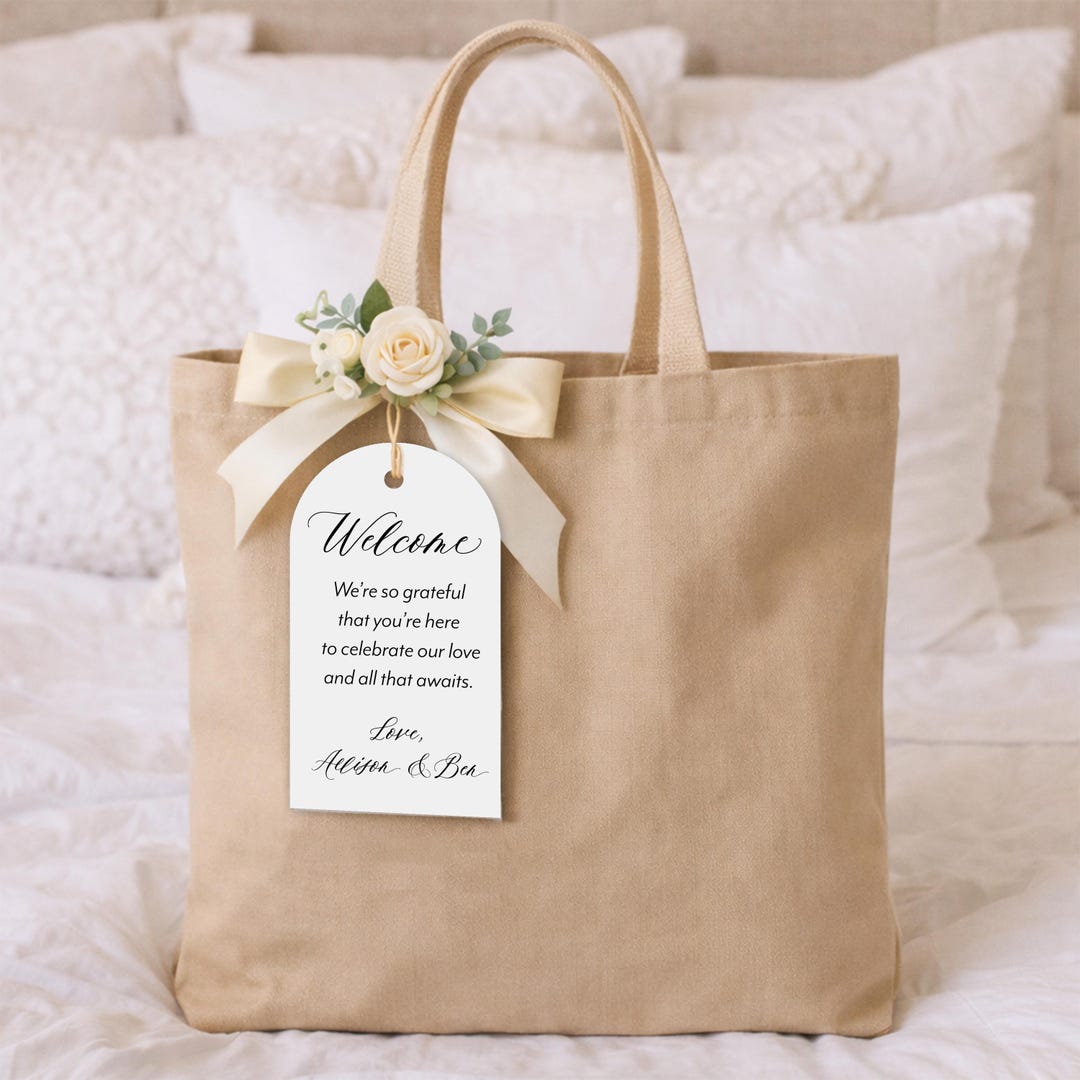 Wedding Welcome Bag Tags, Boho Hotel Gift Bag Tags, Destination Wedding ...