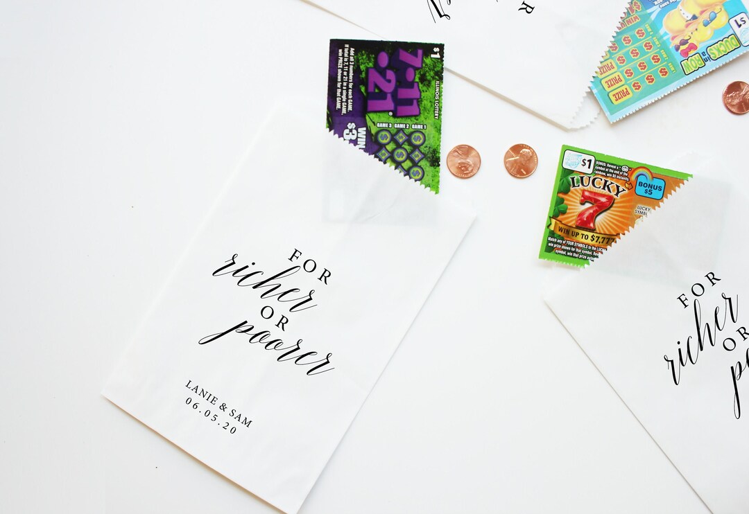 Scratch Ticket Wedding Favor Bags: Lotto Ticket Holders - Etsy