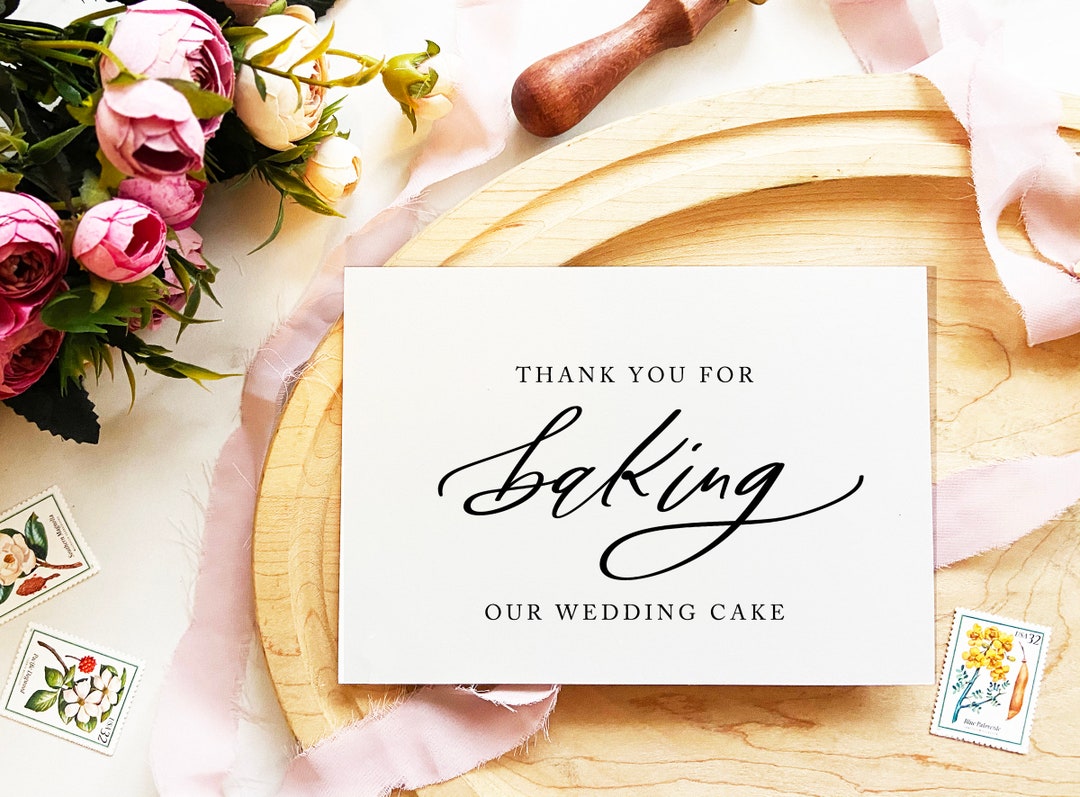 Thank You for Baking - Wedding Cake Baker Card, Card for Your Wedding ...