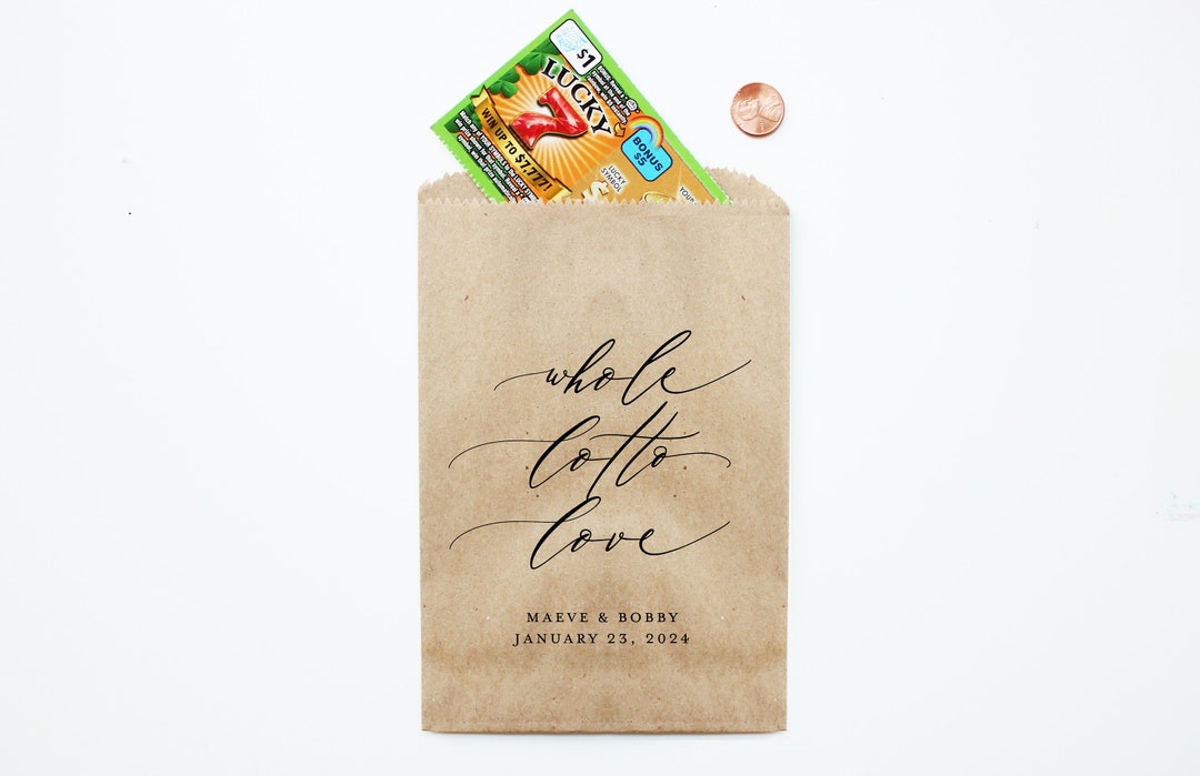Whole Lotto Love Scratch Ticket Wedding Favor Bags, Lotto Ticket Bags ...