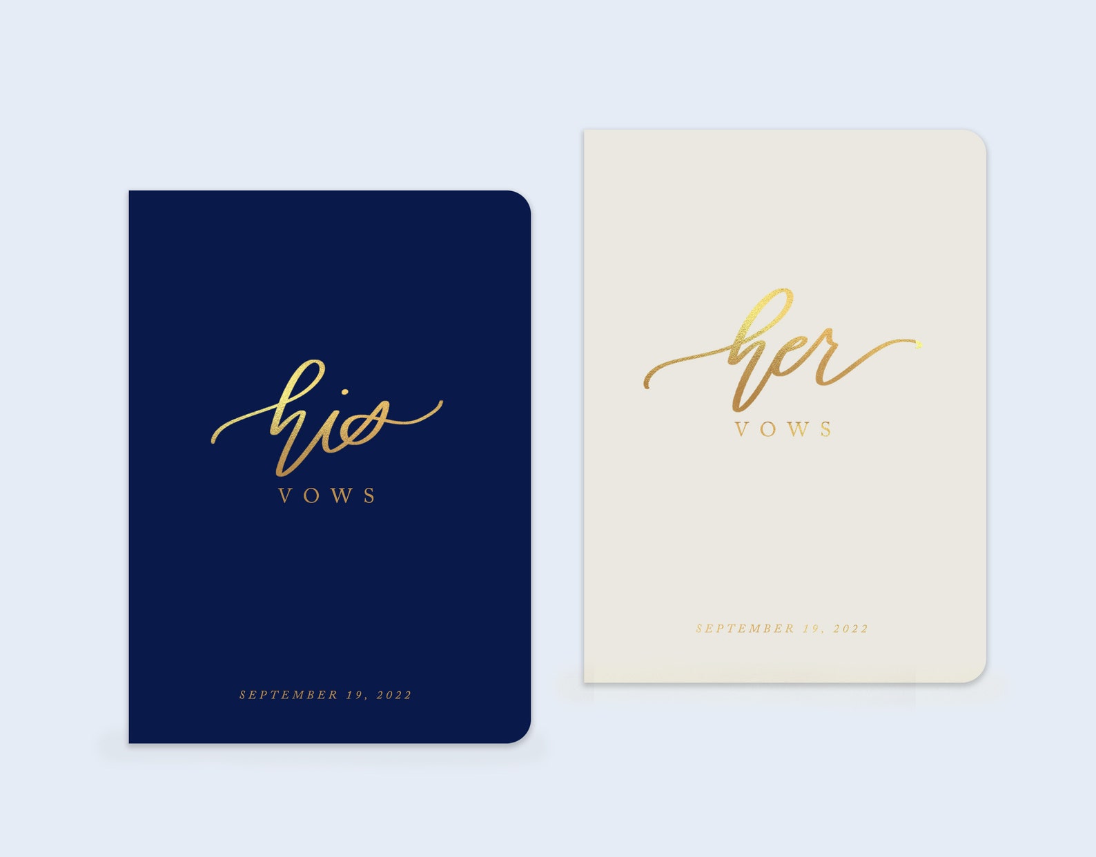 Personalized Wedding Vow Books: His and Hers Calligraphy Set - Etsy