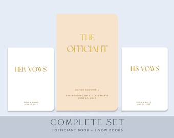 Complete Set of 1 Officiant Book 2 Vow Books | Etsy