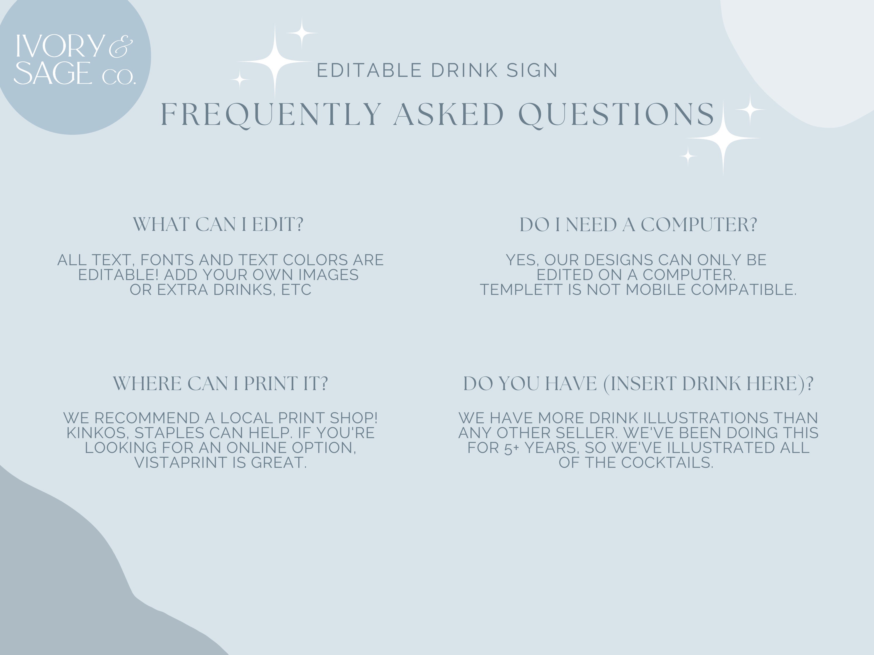 CUSTOM Baby Shower Drink Sign Printable Signature Drink Sign - Etsy