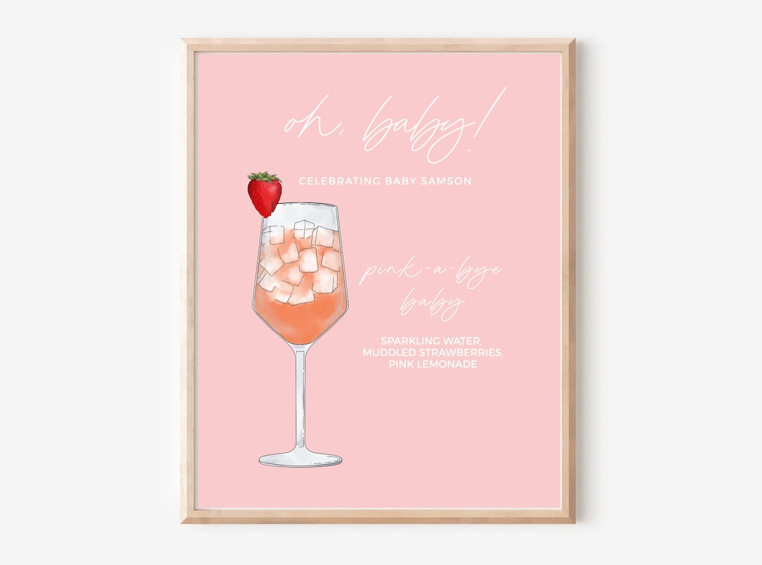 CUSTOM Baby Shower Drink Sign Printable Signature Drink Sign Editable ...
